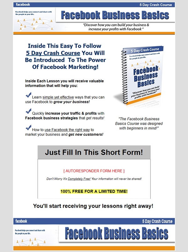 Facebook Business Basics 5 Day Crash Course With Private Label Rights